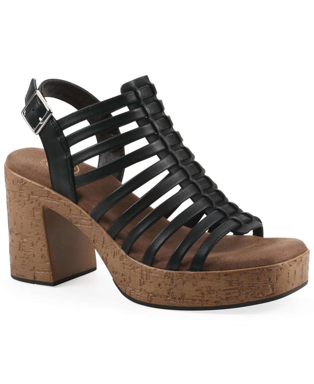 Click here for White Mountain Womens Barbea Platform Sandal - Bla... prices