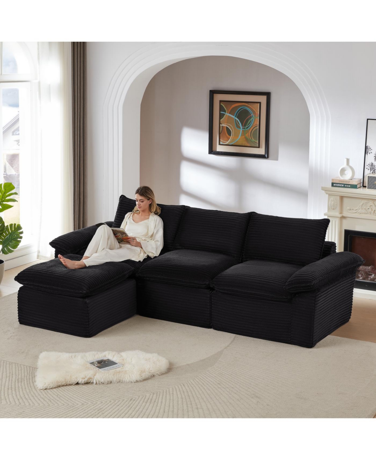 Click here for Streamdale Furniture Modern corduroy cloud sofa  f... prices
