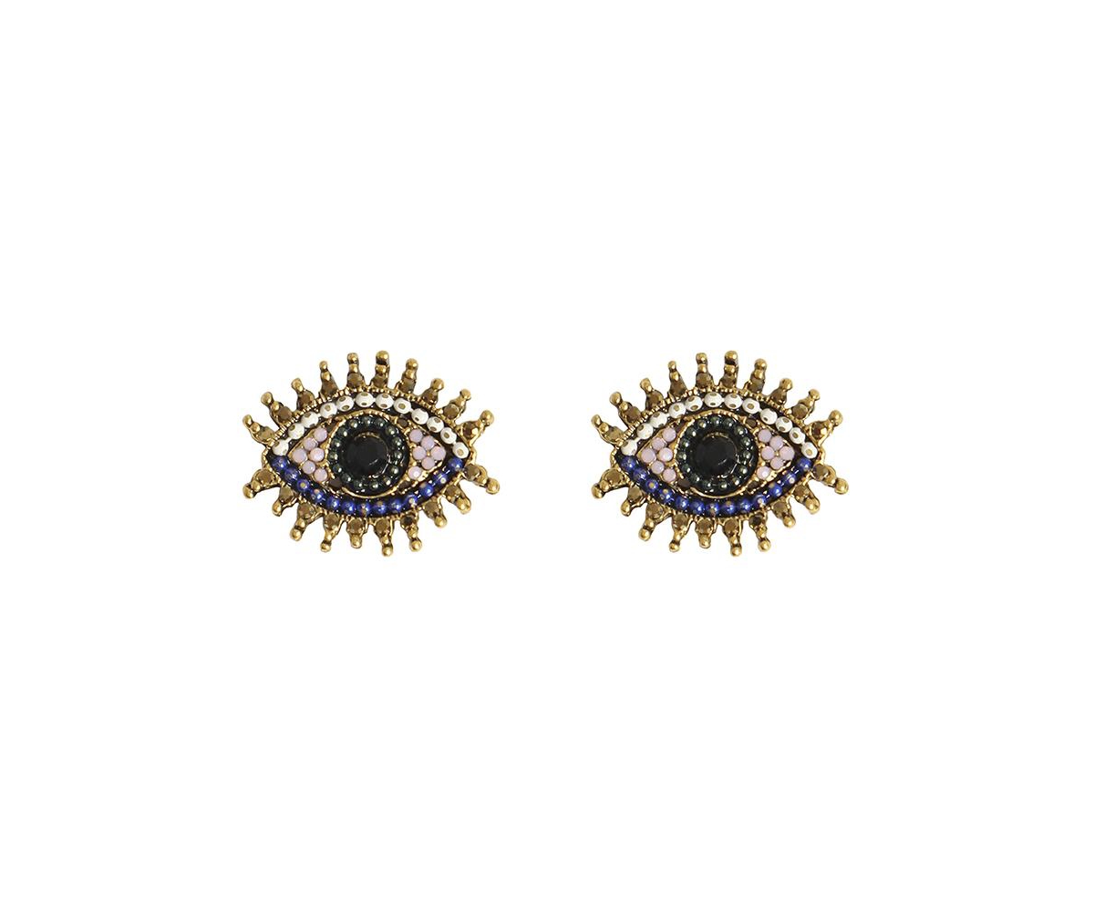 Click here for Sohi Evil Eye Stud Earrings - White prices