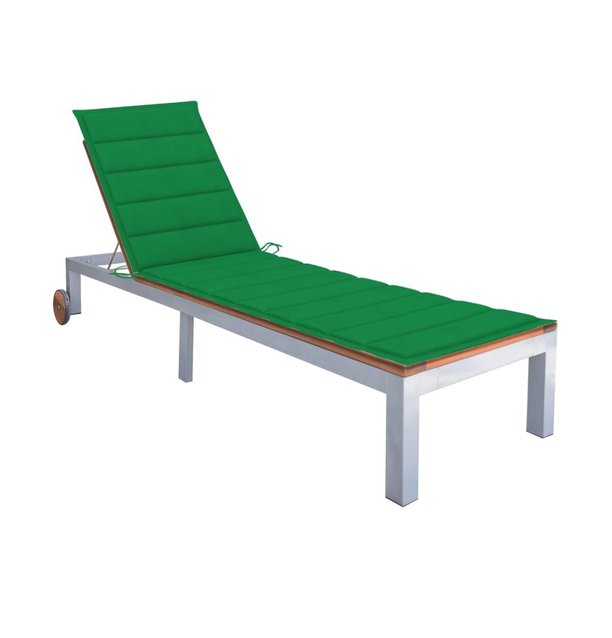 Click here for vidaXL Sun Lounger with Cushion Solid Acacia Wood... prices