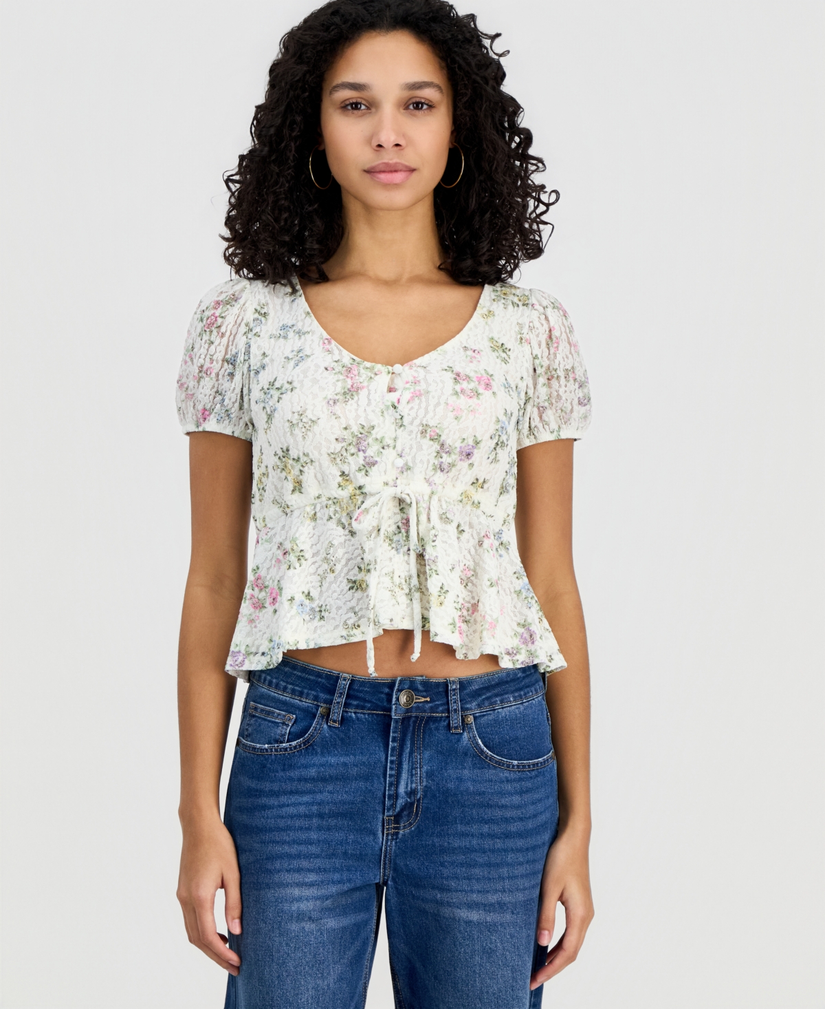 Click here for Self Esteem Juniors Printed Lace Short-Sleeve Baby... prices