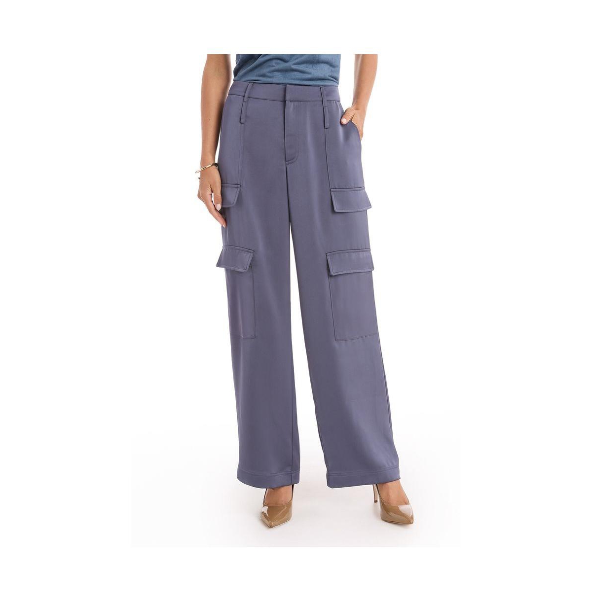 Click here for The Noli Shop Womens Milan Satin Cargo Pant - Navy prices