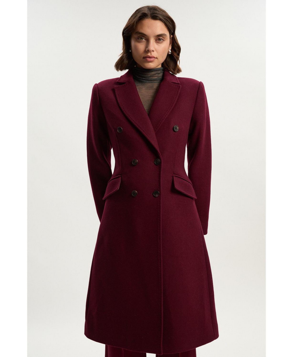 Click here for Karen Millen Womens Wool Double Breasted Midi Coat... prices