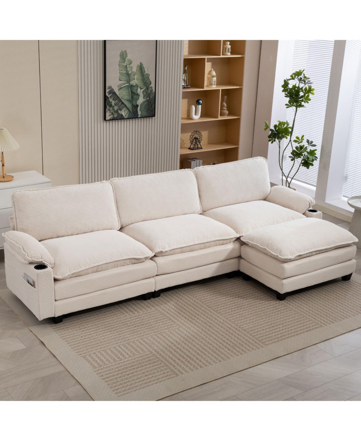 Click here for Streamdale Furniture Modern 3+1 L-Shaped Corduroy... prices