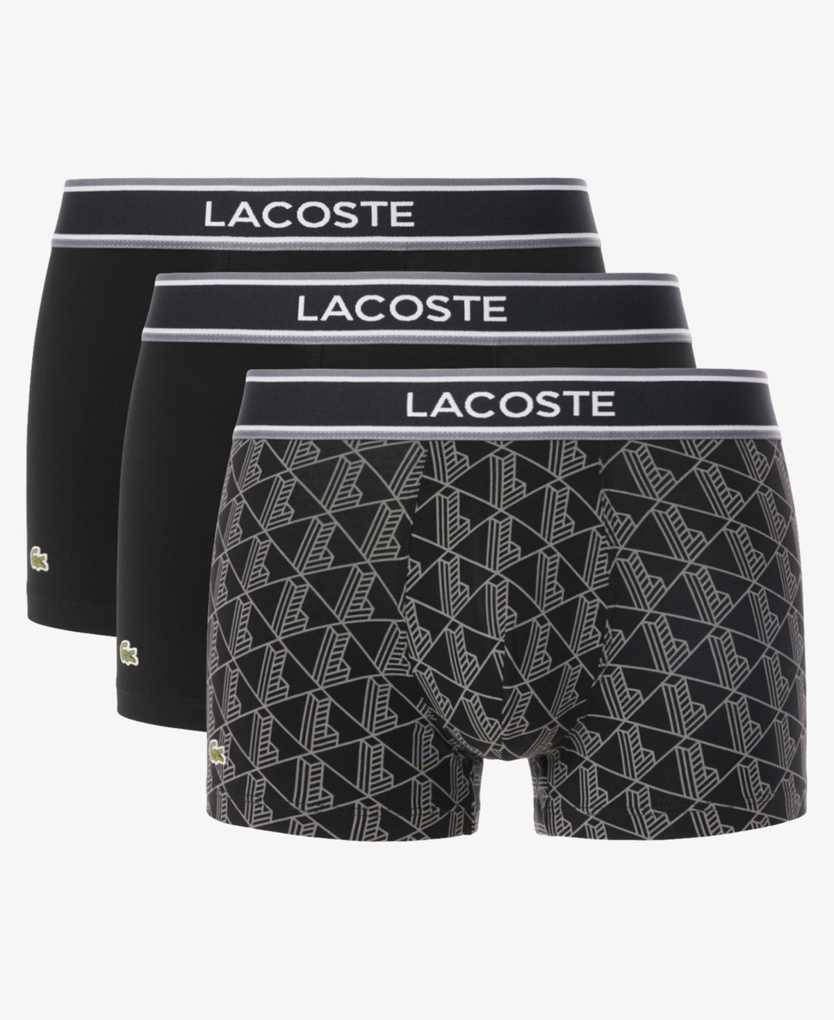 Click here for Lacoste Mens 3-Pack Regular-Fit Monogram 5 Boxer B... prices