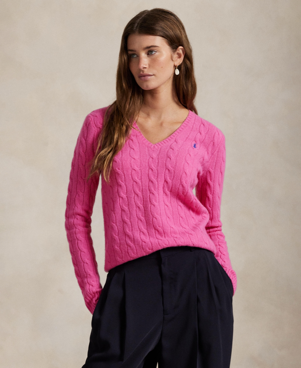Click here for Polo Ralph Lauren Womens Cable-Knit Slim-Fit Sweat... prices