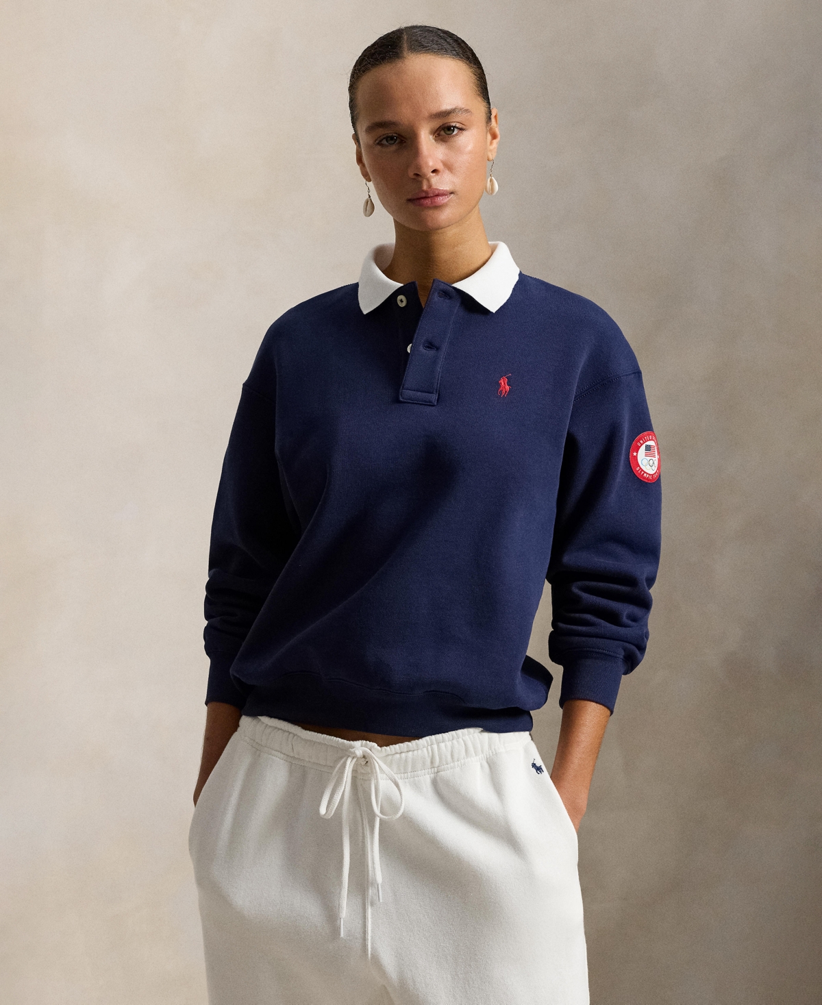 Click here for Polo Ralph Lauren Womens Polo-Collar Fleece Pull-O... prices