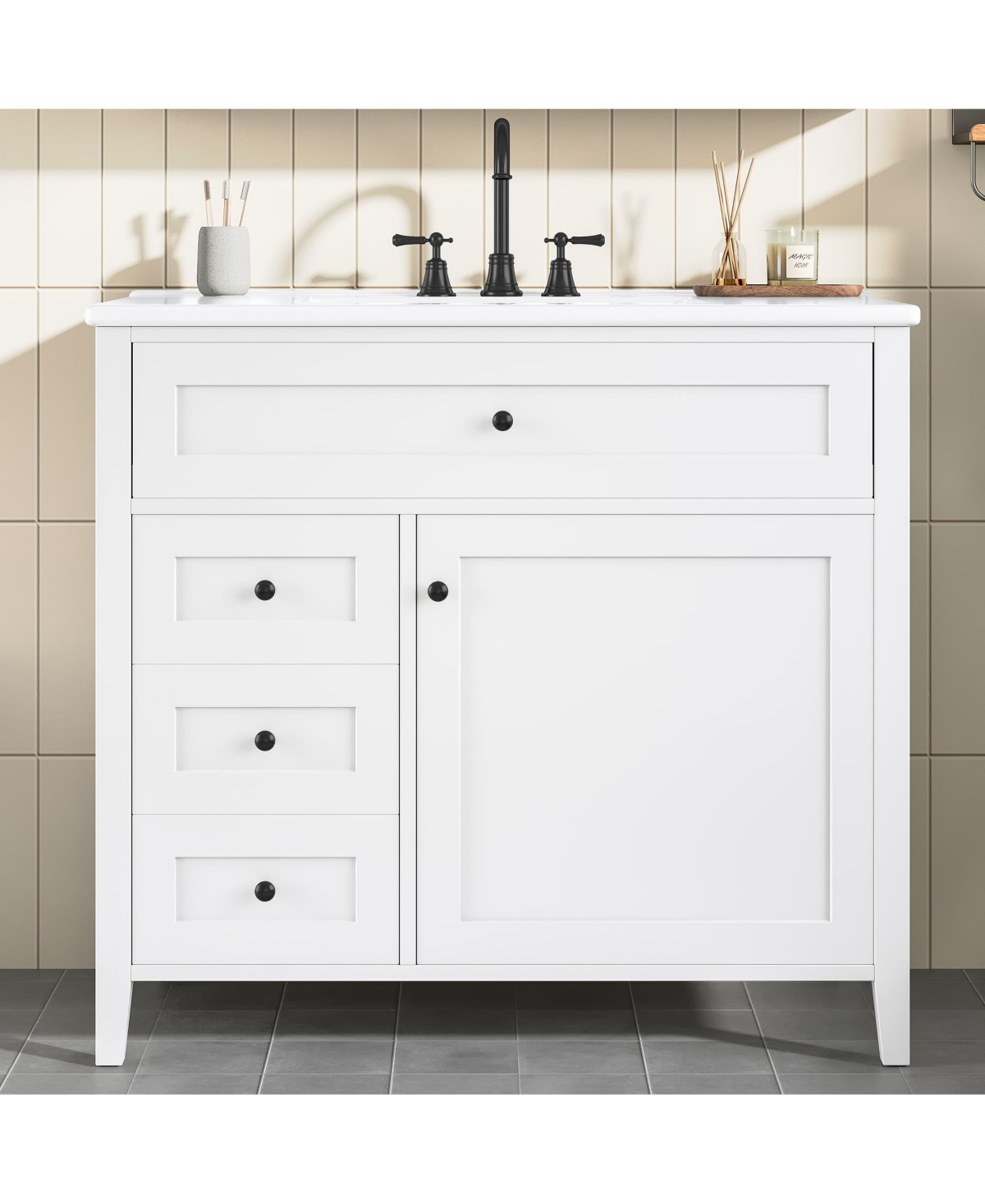 Click here for Casainc Bathroom Vanity with Sink 3 Drawers Adjust... prices
