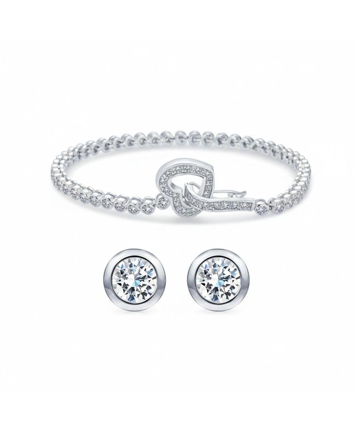 Click here for Bling Jewelry Open Heart Cubic Zirconia Bezel Tenn... prices