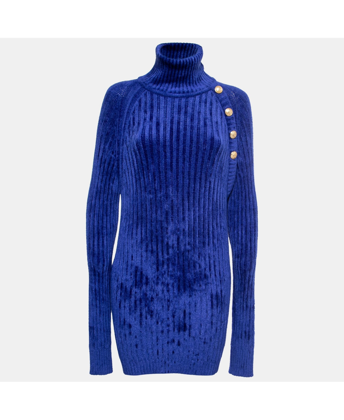 Click here for Pre-Owned Balmain Womens Blue Knit Button Embellis... prices