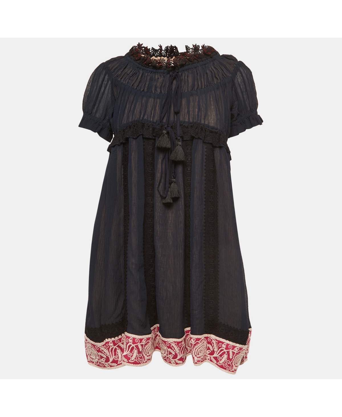 Click here for Pre-Owned Chloe Womens Navy Blue Cotton & Silk Min... prices