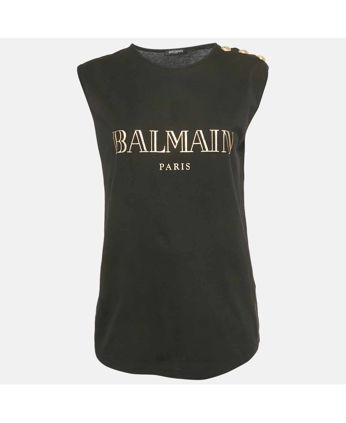 Click here for Pre-Owned Balmain Womens Logo Print Jersey Sleevel... prices