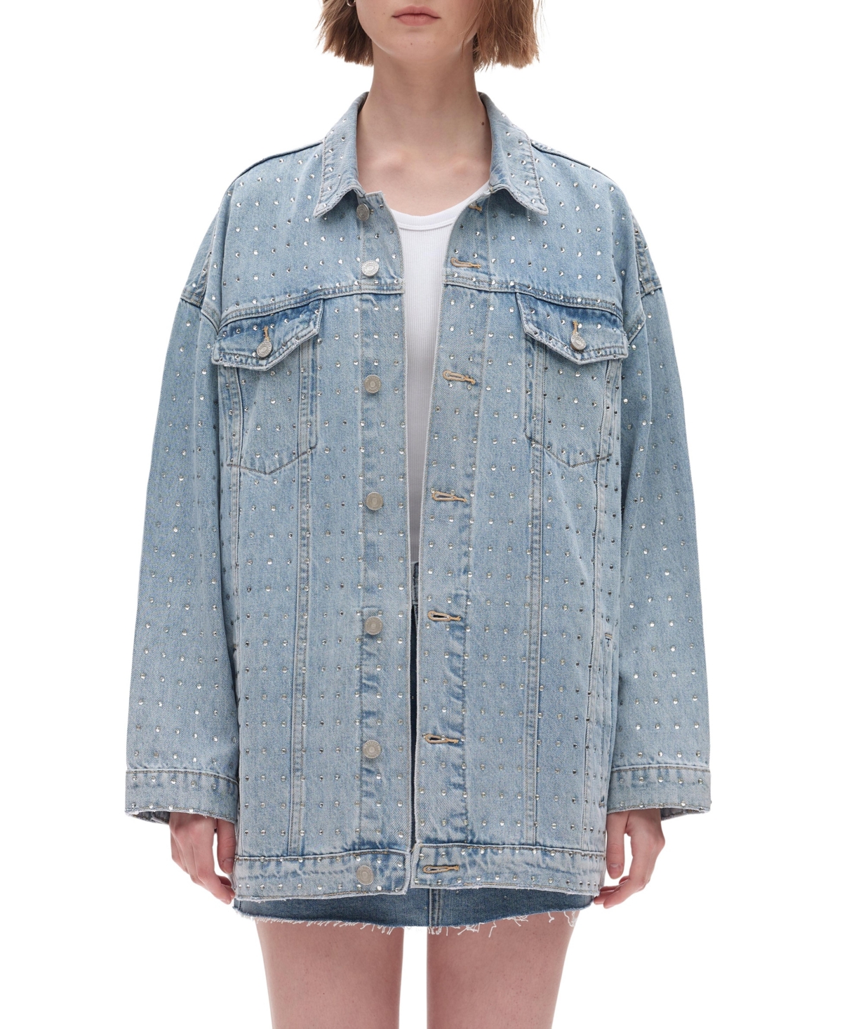 Click here for Bayeas Womens Embellished Back Loose-Fit Denim Jac... prices