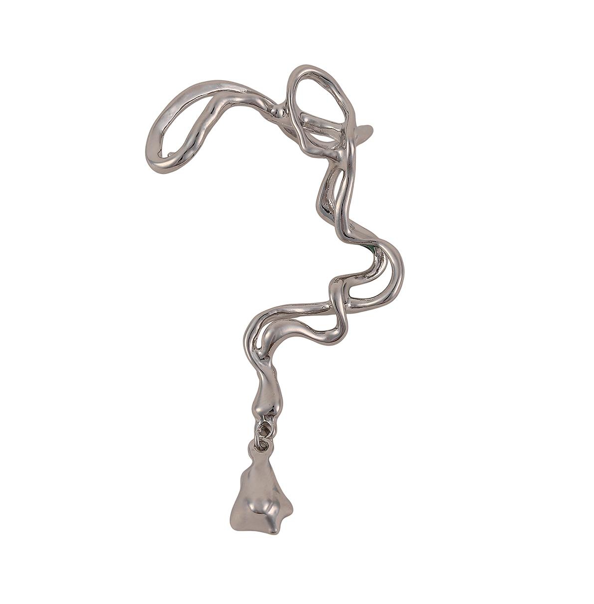 Click here for Womens The Tangle-Drop Cuff Earrings - Metallic Si... prices