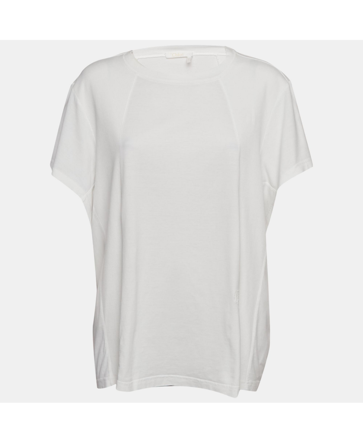 Click here for Pre-Owned Chloe Womens White Rib Knit And Jersey C... prices