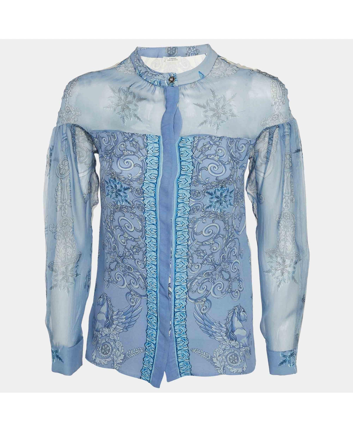 Click here for Pre-Owned Versace Womens Collection Blue Printed S... prices