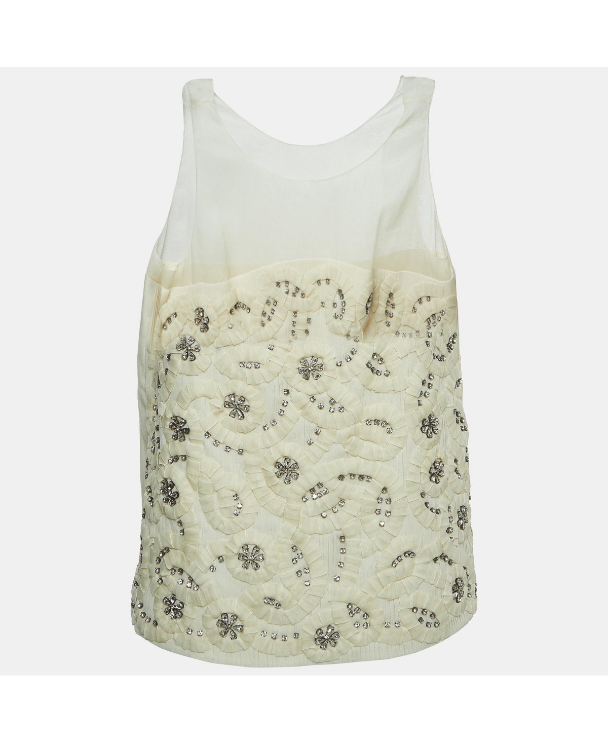 Click here for Pre-Owned Chloe Womens Cream Crystals Embellished... prices