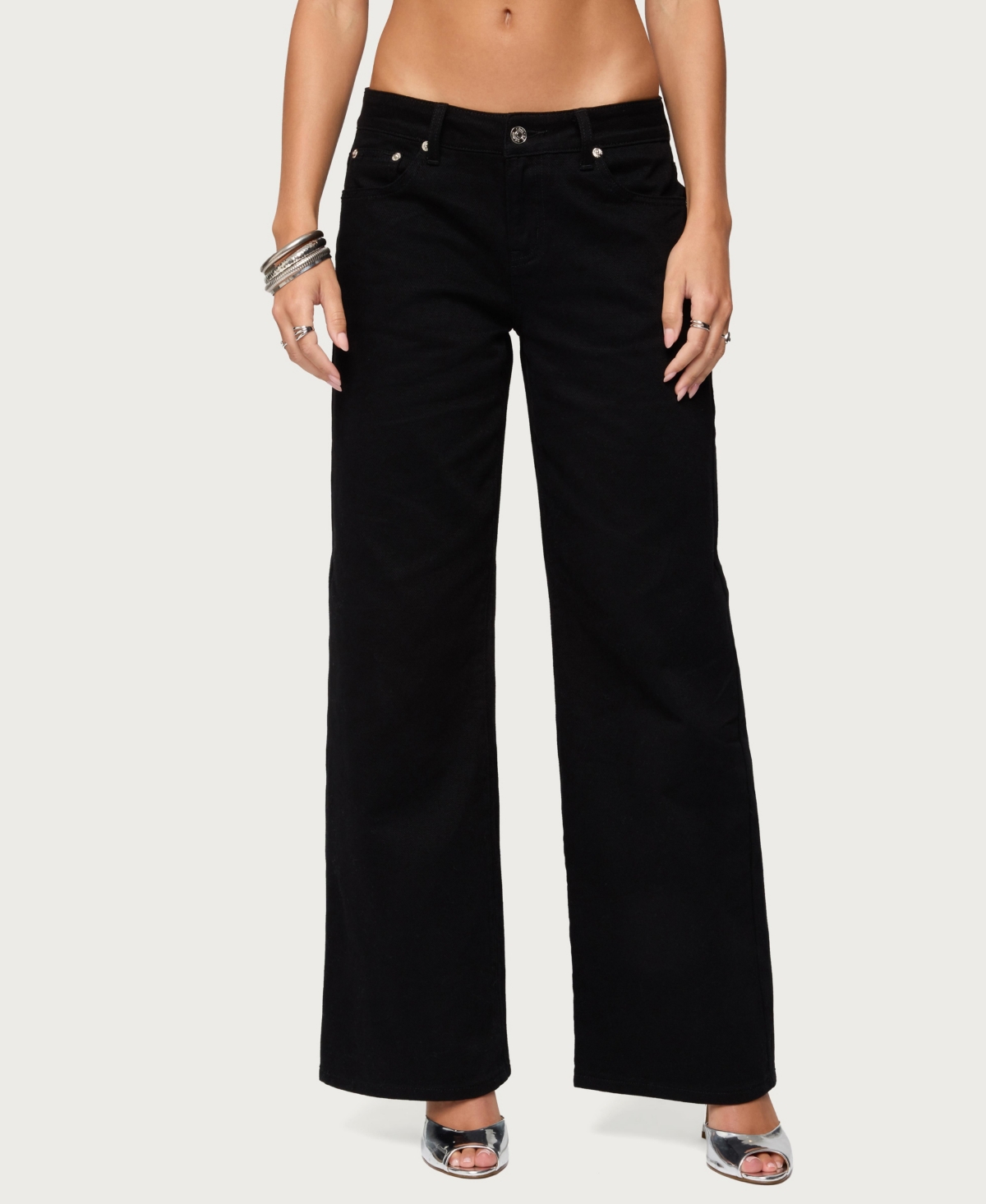 Click here for Edikted Womens Roman Low Rise Slouchy Jeans - Blac... prices