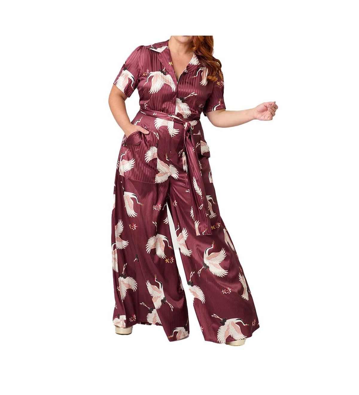 Click here for Unique Vintage Plus Size 1940s Flare Leg Jumpsuit... prices