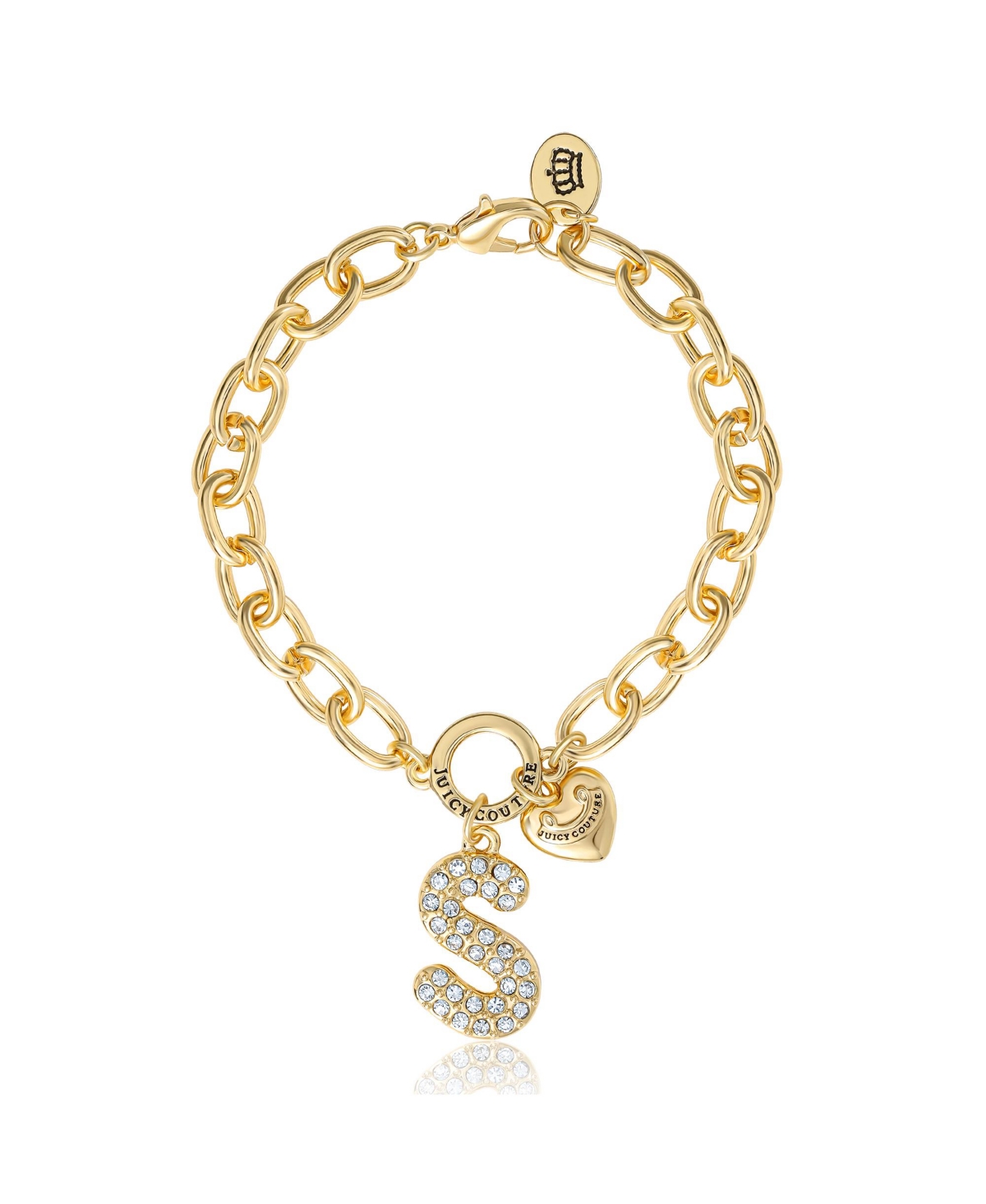 Click here for Juicy Couture Pave Initial Charm Bracelet - 7.5 Go... prices