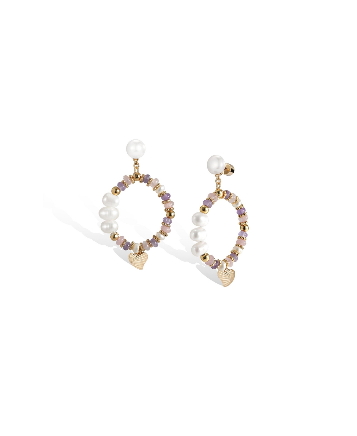 Click here for Retro Chic Thetis Earrings - Purple  white prices