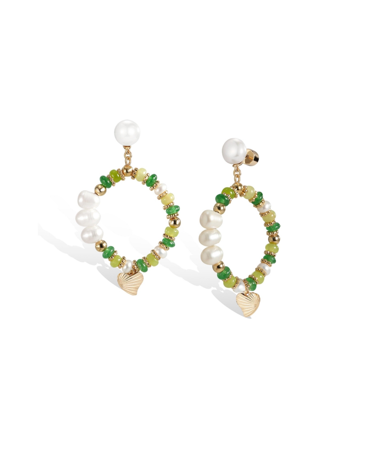 Click here for Retro Chic Thetis Earrings - Green  white prices