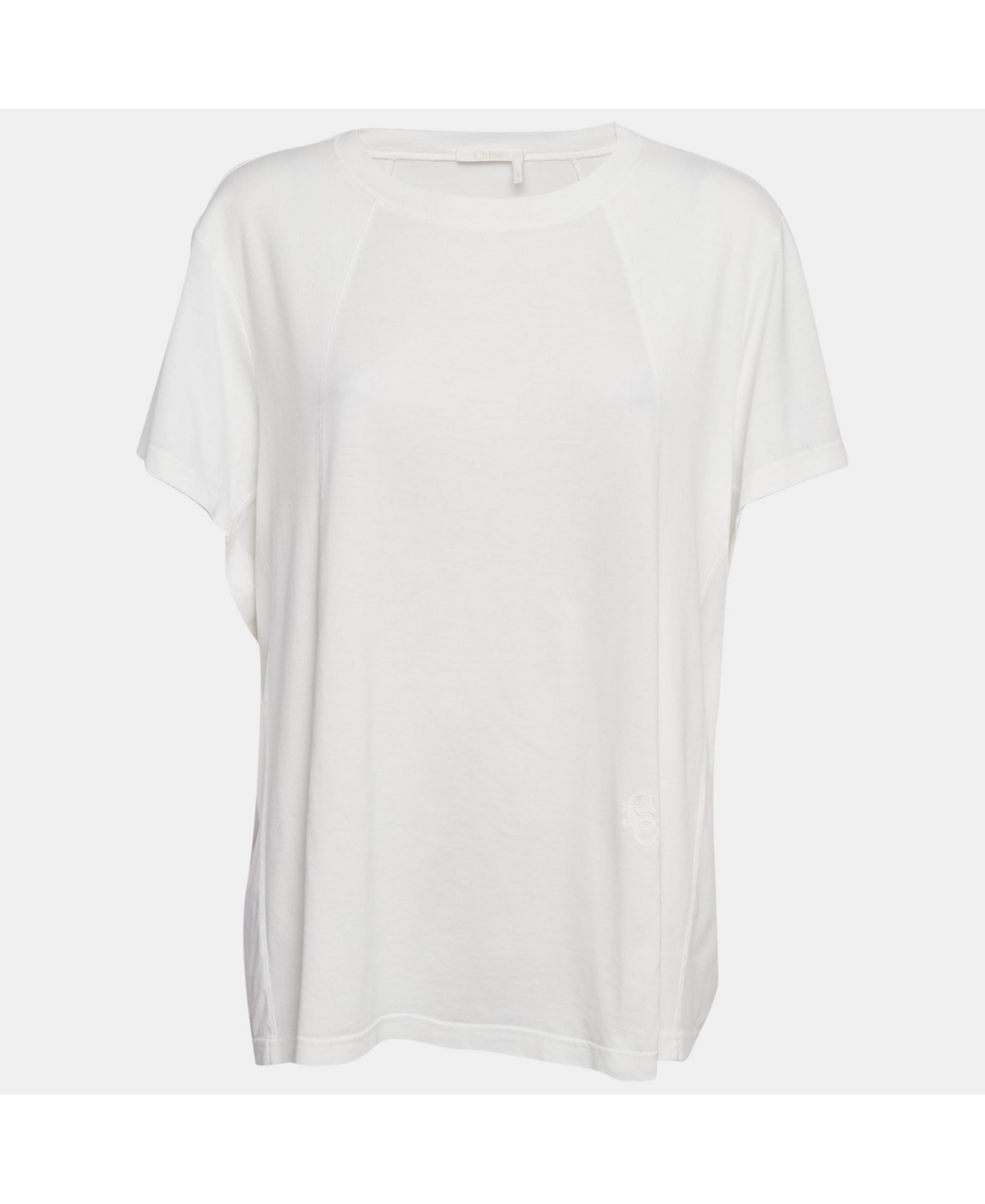 Click here for Pre-Owned Chloe Womens White Jersey Cotton Crew Ne... prices