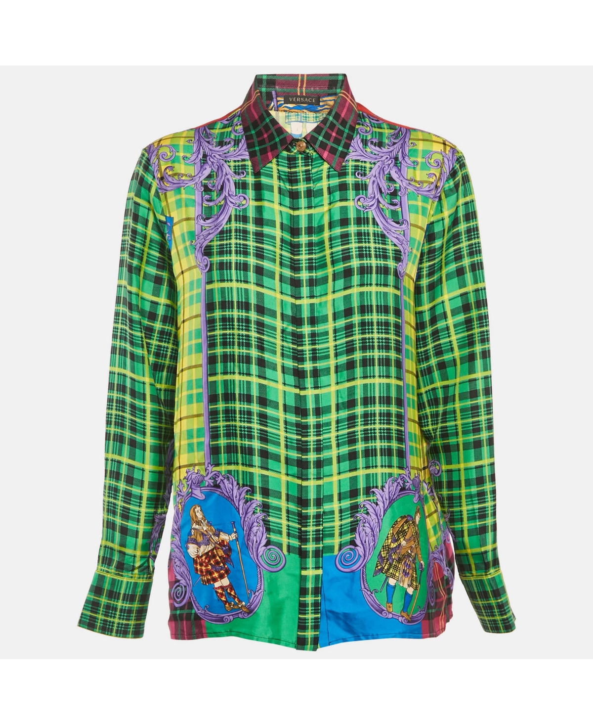 Click here for Pre-Owned Versace Womens Multicolor Tartan Check t... prices