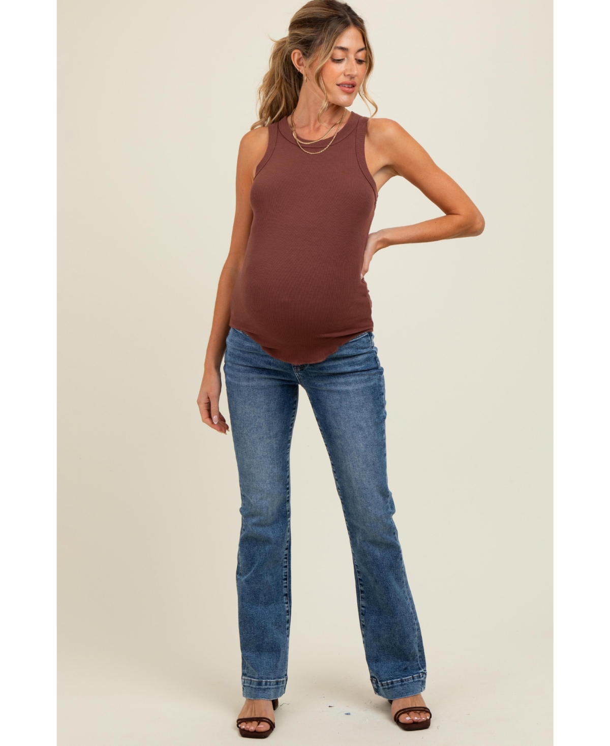 Click here for Pinkblush Maternity Blue Wide Hem Bootcut Jeans -... prices