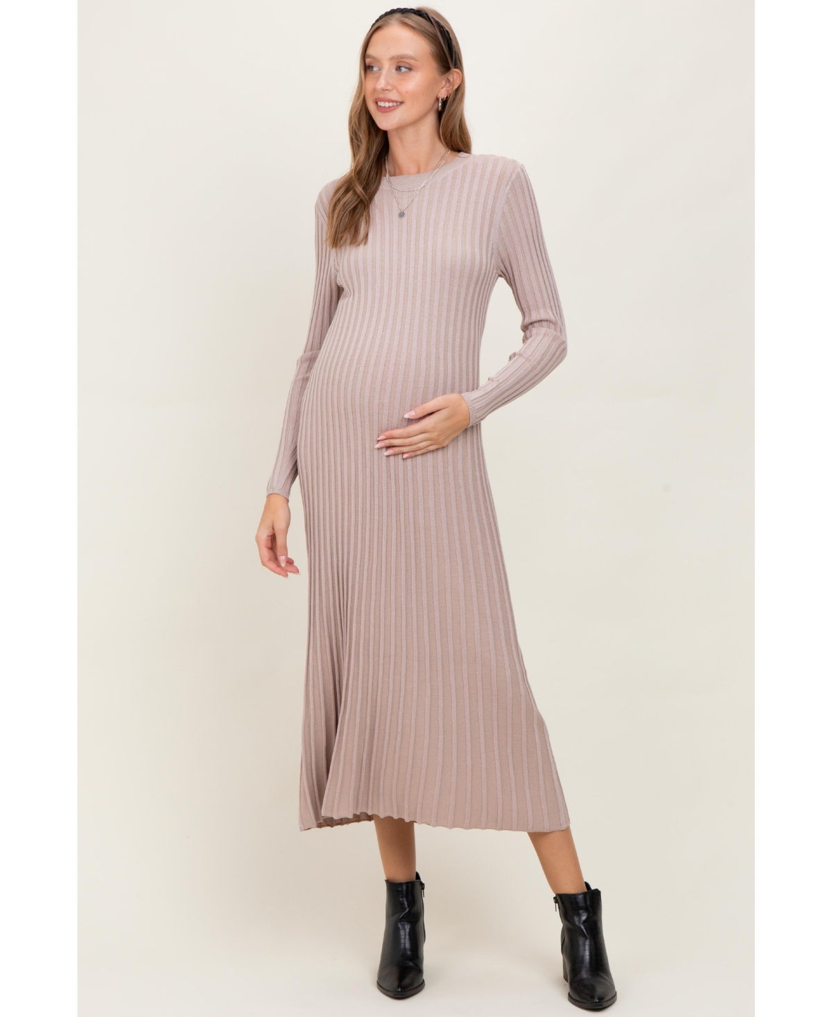 Click here for Pinkblush Maternity Thick Ribbed Knit Maxi Sweater... prices
