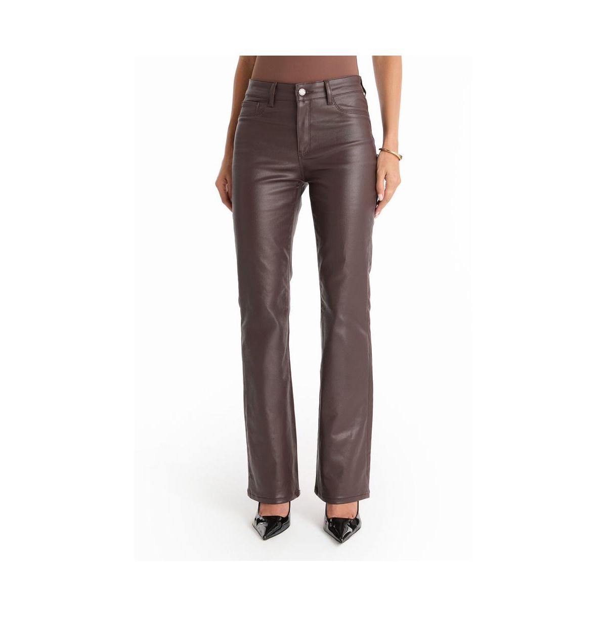 Click here for The Noli Shop Womens Aria Coated Flare Jean - Sang... prices