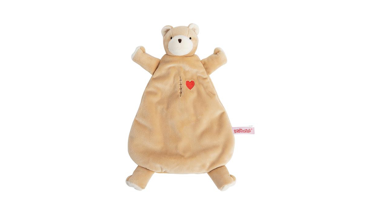 Click here for WubbaNub Baby Heart Warrior Lovey - Brown prices