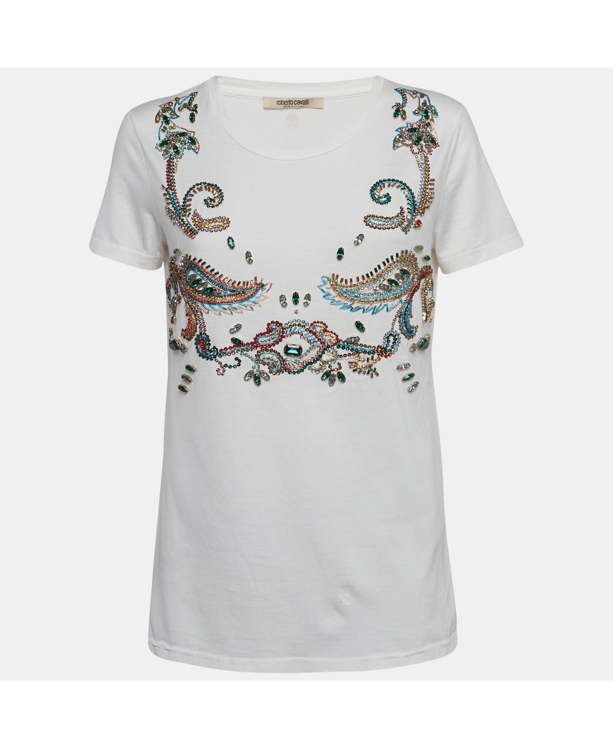 Click here for Pre-Owned Roberto Cavalli Womens White Crystal Emb... prices