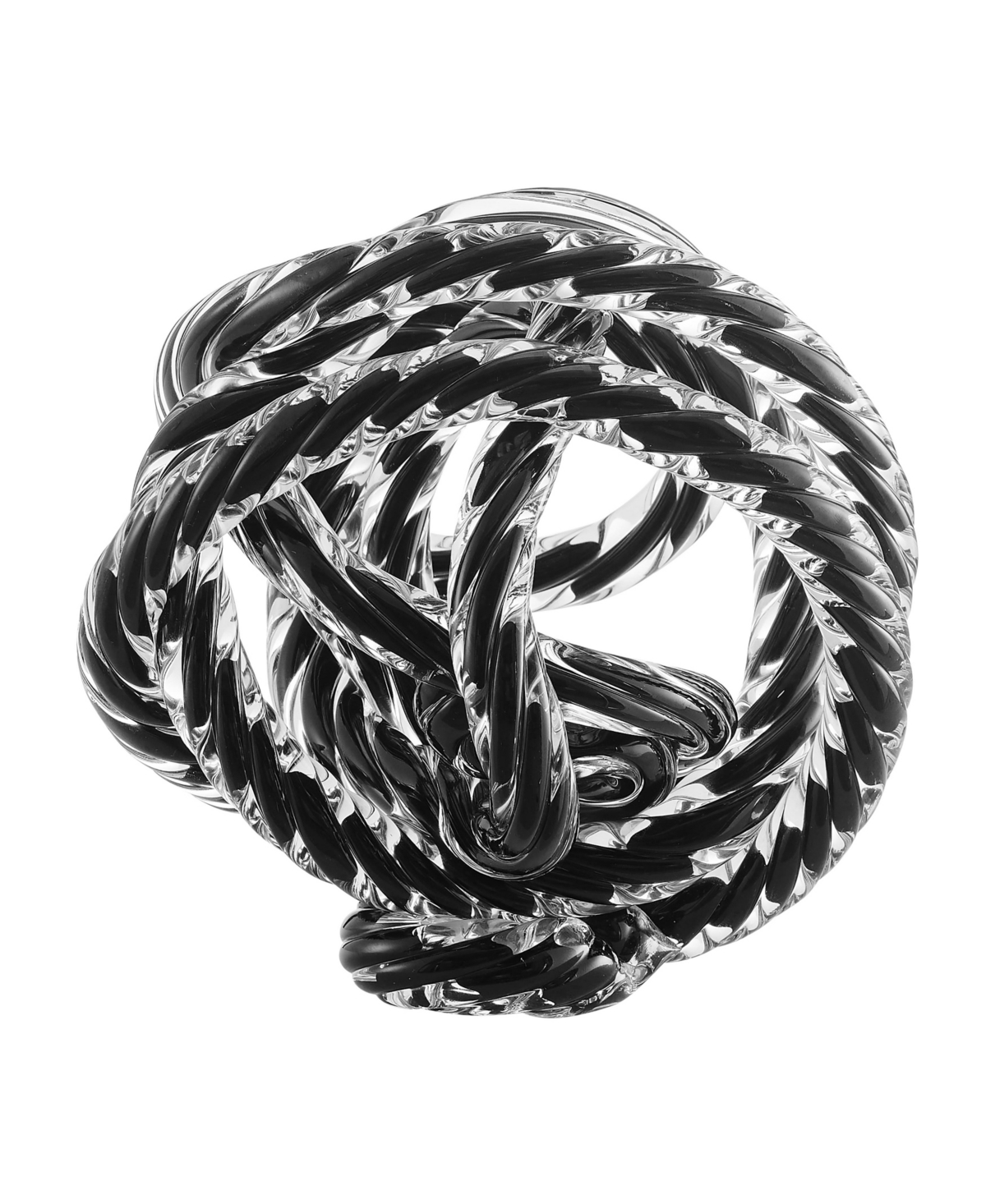 Click here for Danya B Nox Glass Knot Loop Sculpture - Black prices
