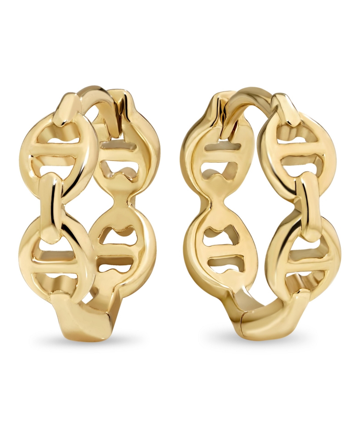 Click here for Devata Mariner Anchor Hoop Earrings in 14K Gold  a... prices