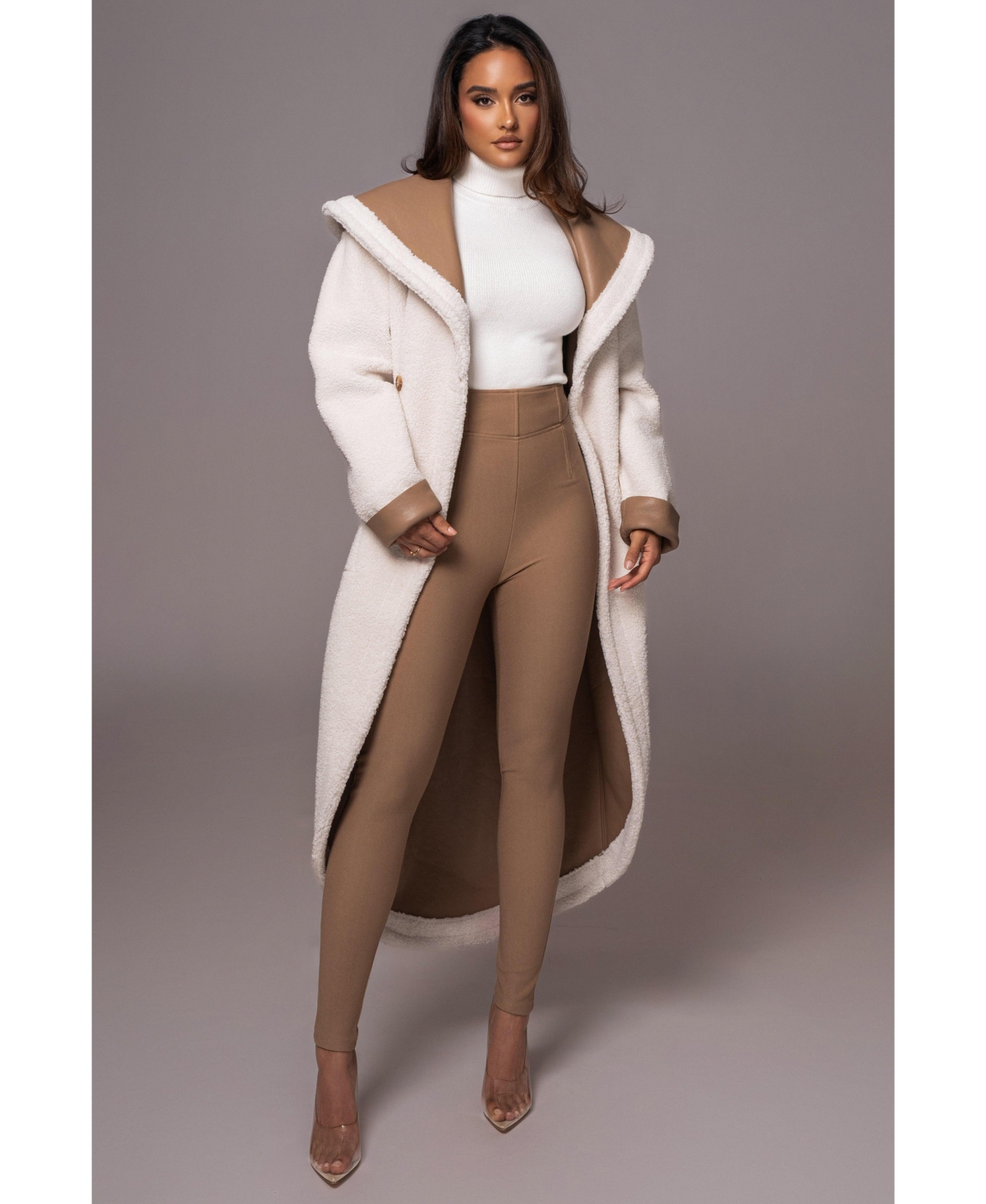 Click here for Jluxlabel Womens Jaida Reversible Teddy Coat - Bei... prices