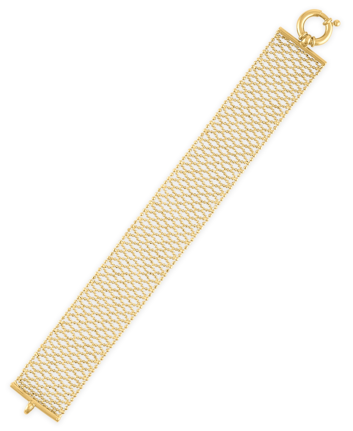 Click here for Macys Beaded Pattern Bracelet in 14k Gold Over Ste... prices