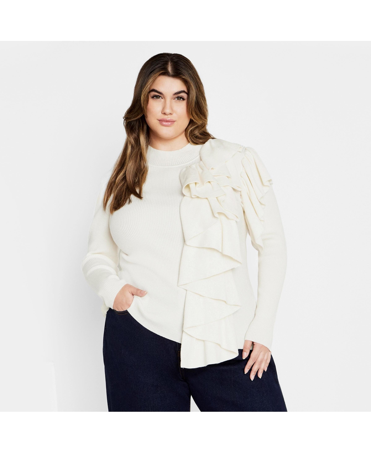 Click here for City Chic Womens Amira Sweater - Ivory prices