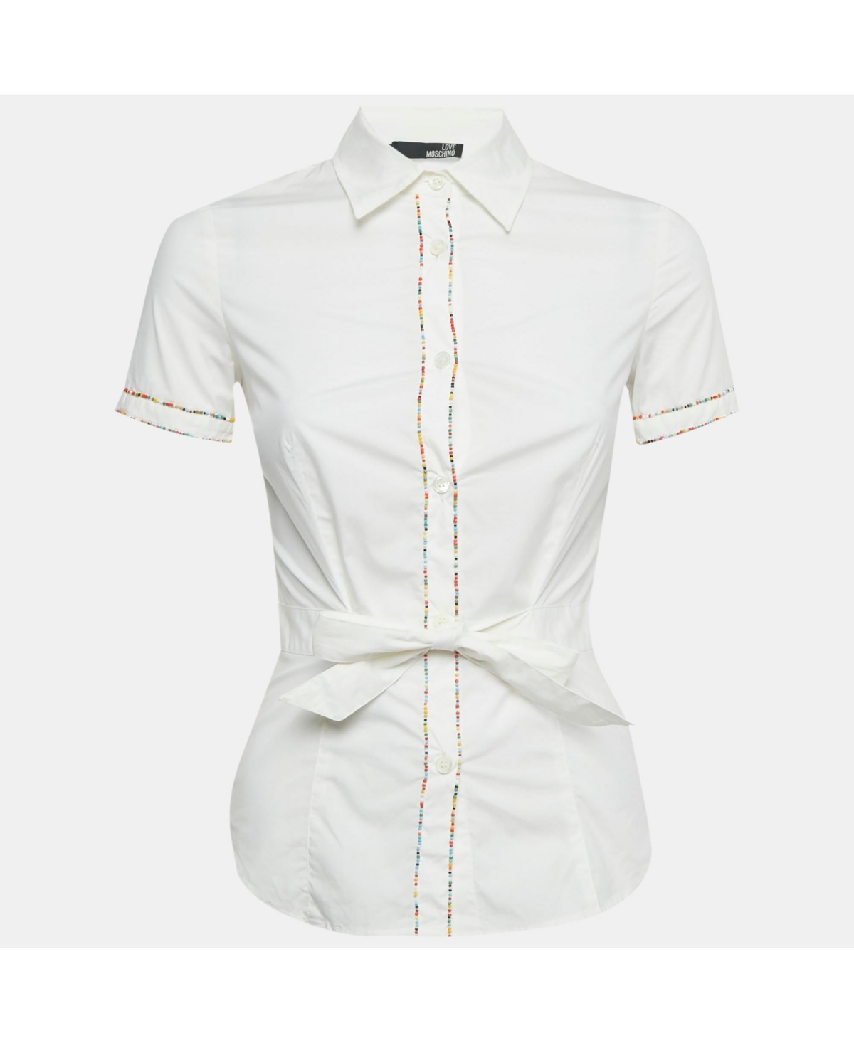 Click here for Pre-Owned Love Moschino Womens Beaded Cotton Shirt prices