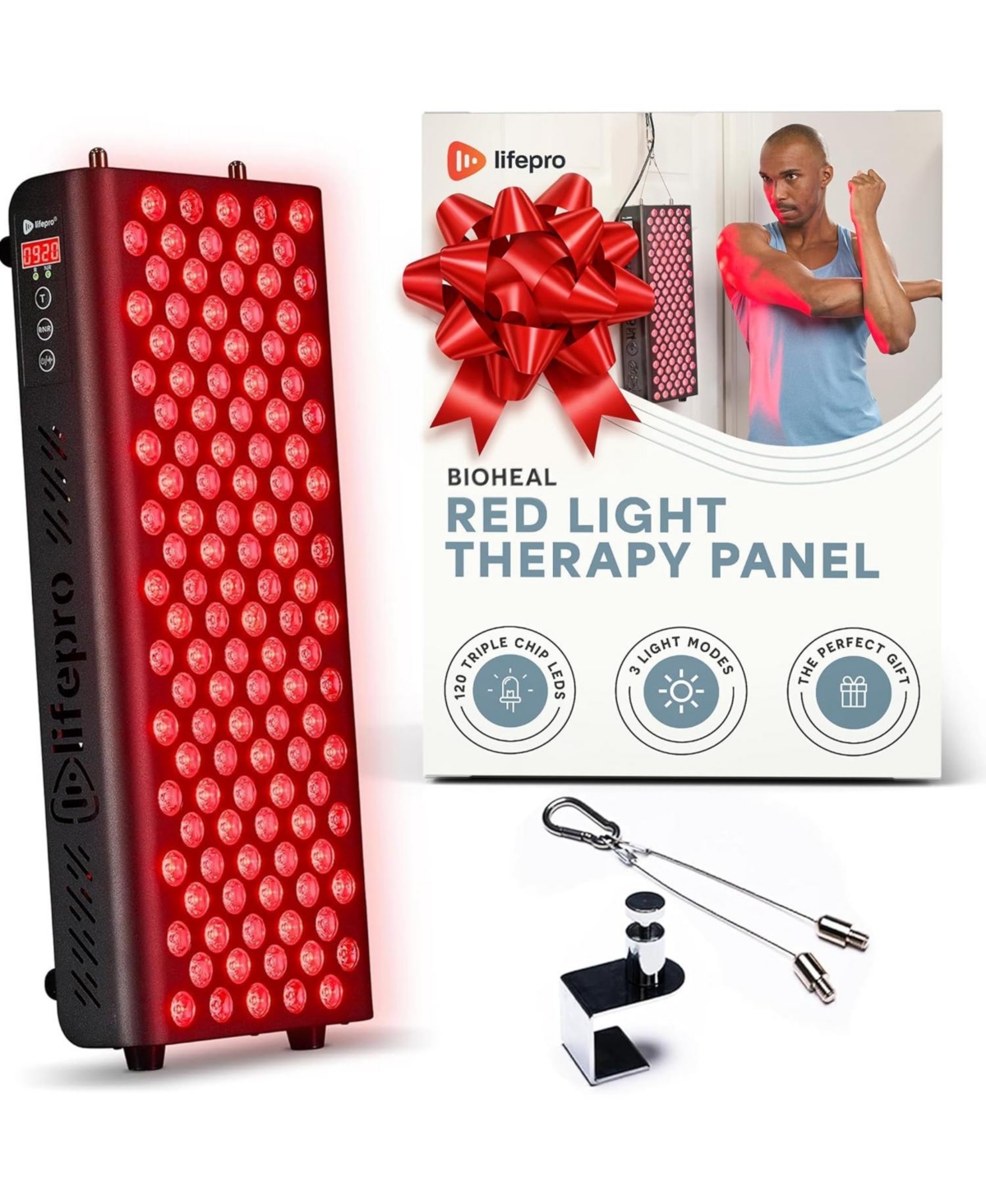 LifePro Red Light Therapy Panel for Face and Body – Near Infrared Light Device for Relaxation and Wellness  Portable and Stable Design - Black