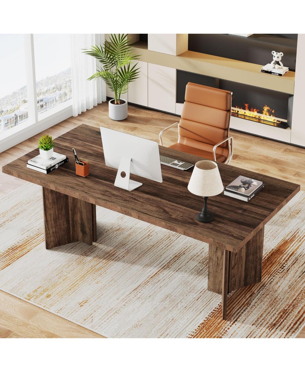 Click here for Tribesigns 63-Inch Wood Executive Desk with Large... prices