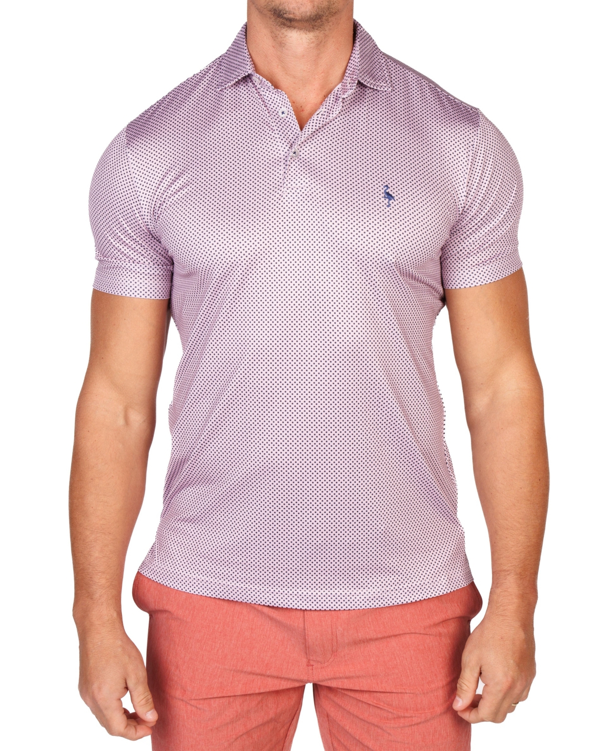 Click here for TailorByrd Mens Mini Dots Performance Polo - Lt pi... prices