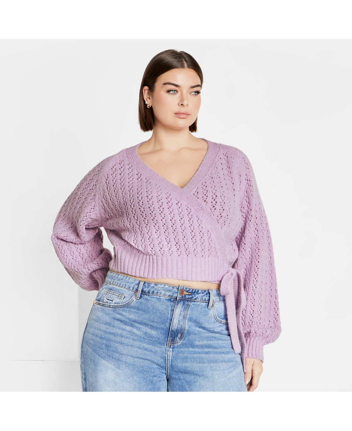 Click here for City Chic Womens Size Isla Cardigan - Purple prices