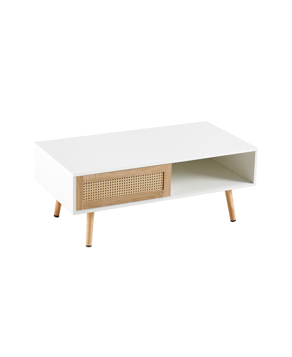 Click here for sumyeg Modern Rattan Coffee Table with Sliding Doo... prices