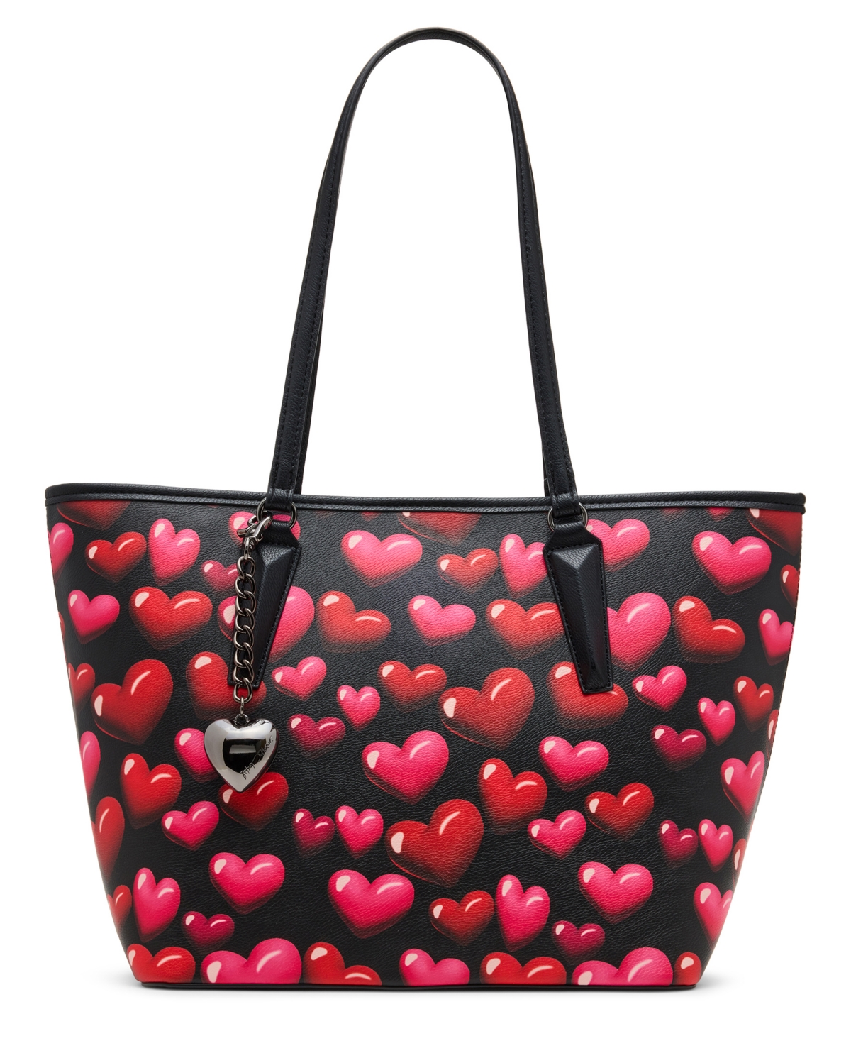 Click here for Betsey Johnson Bubble Hearts Medium Tote Bag - Bla... prices
