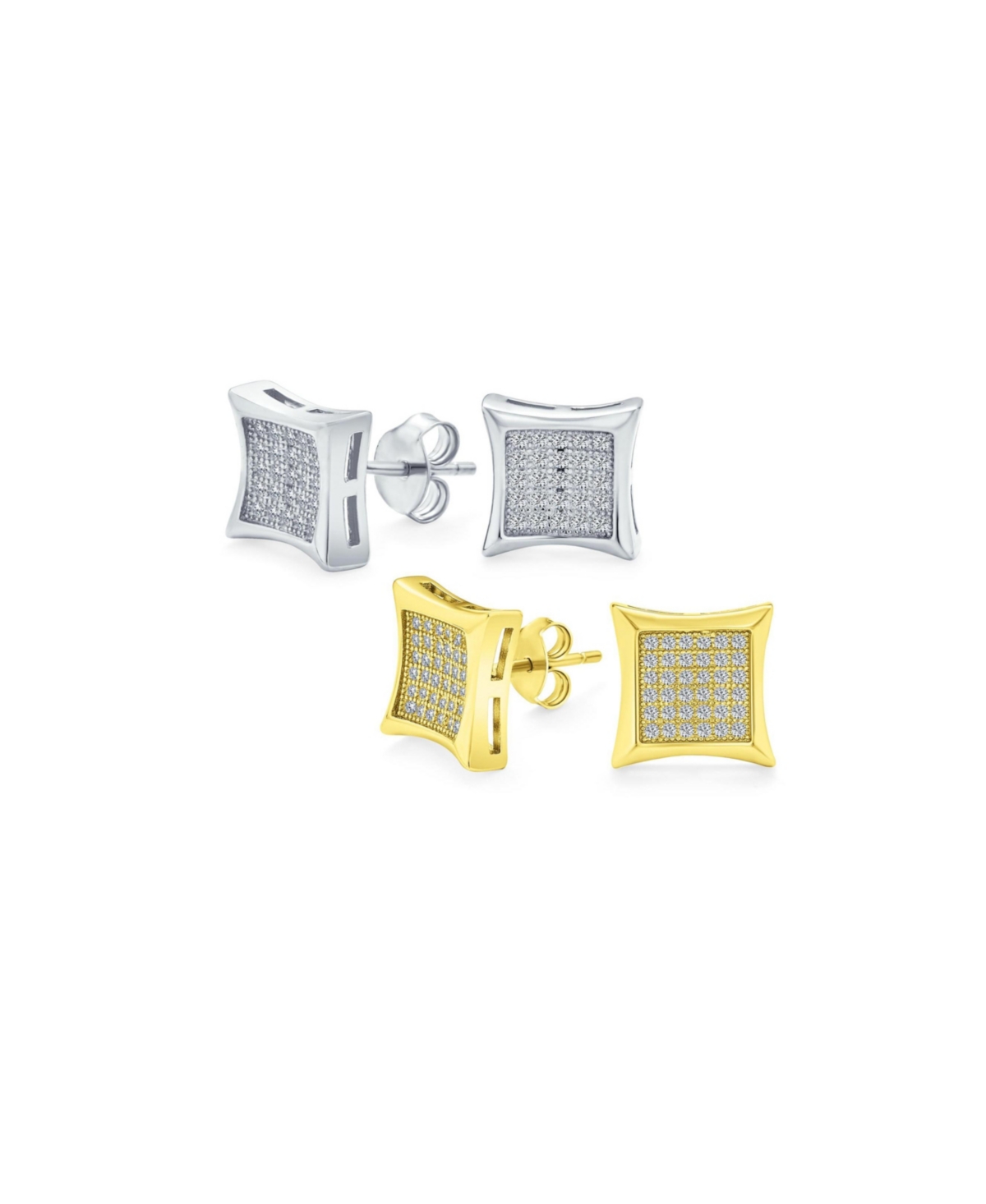 Click here for Bling Jewelry Classic Set of 2 Square Shaped Cz Cu... prices