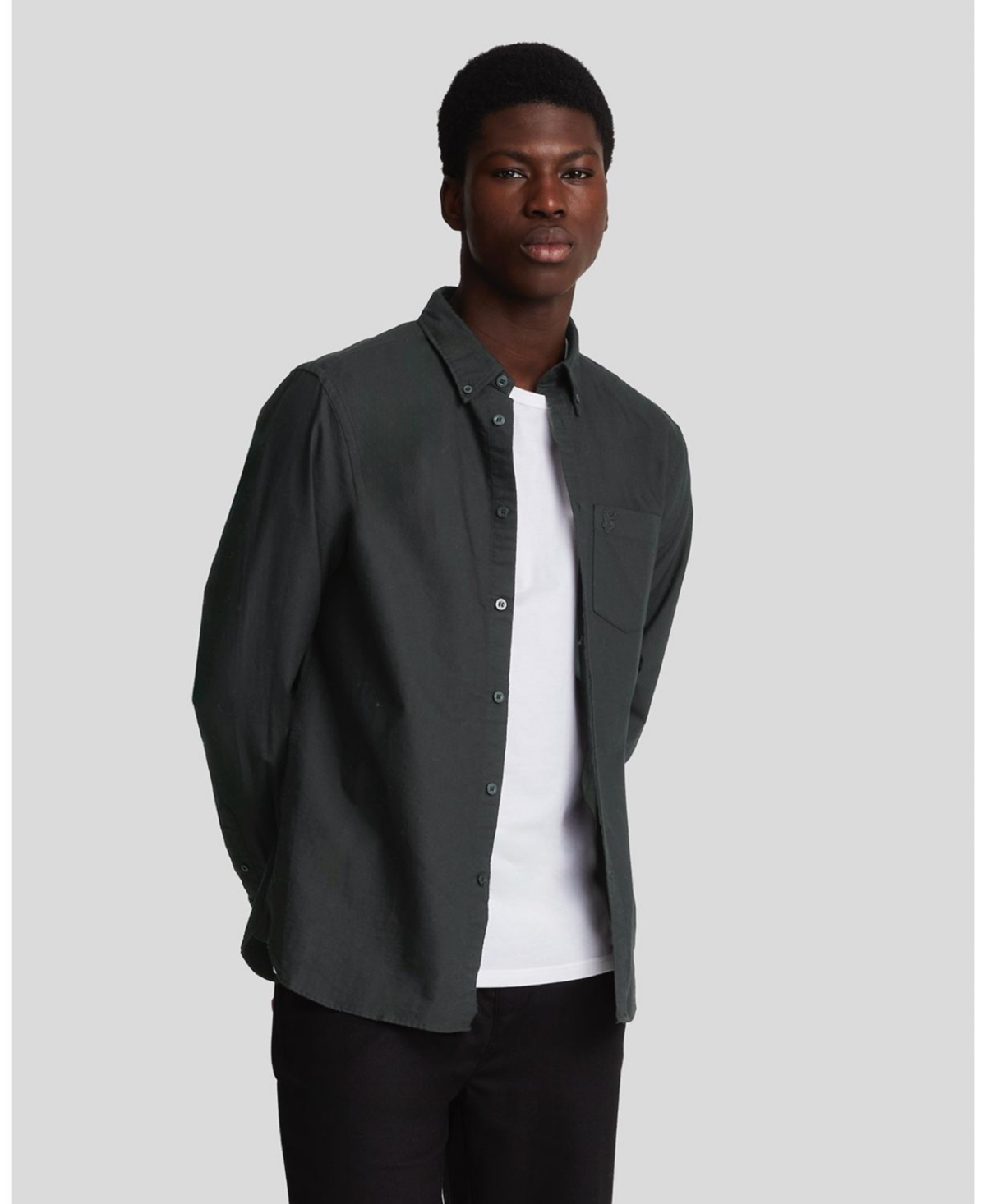 Click here for Lyle & Scott Mens Tonal Eagle Plain Oxford Shirt -... prices