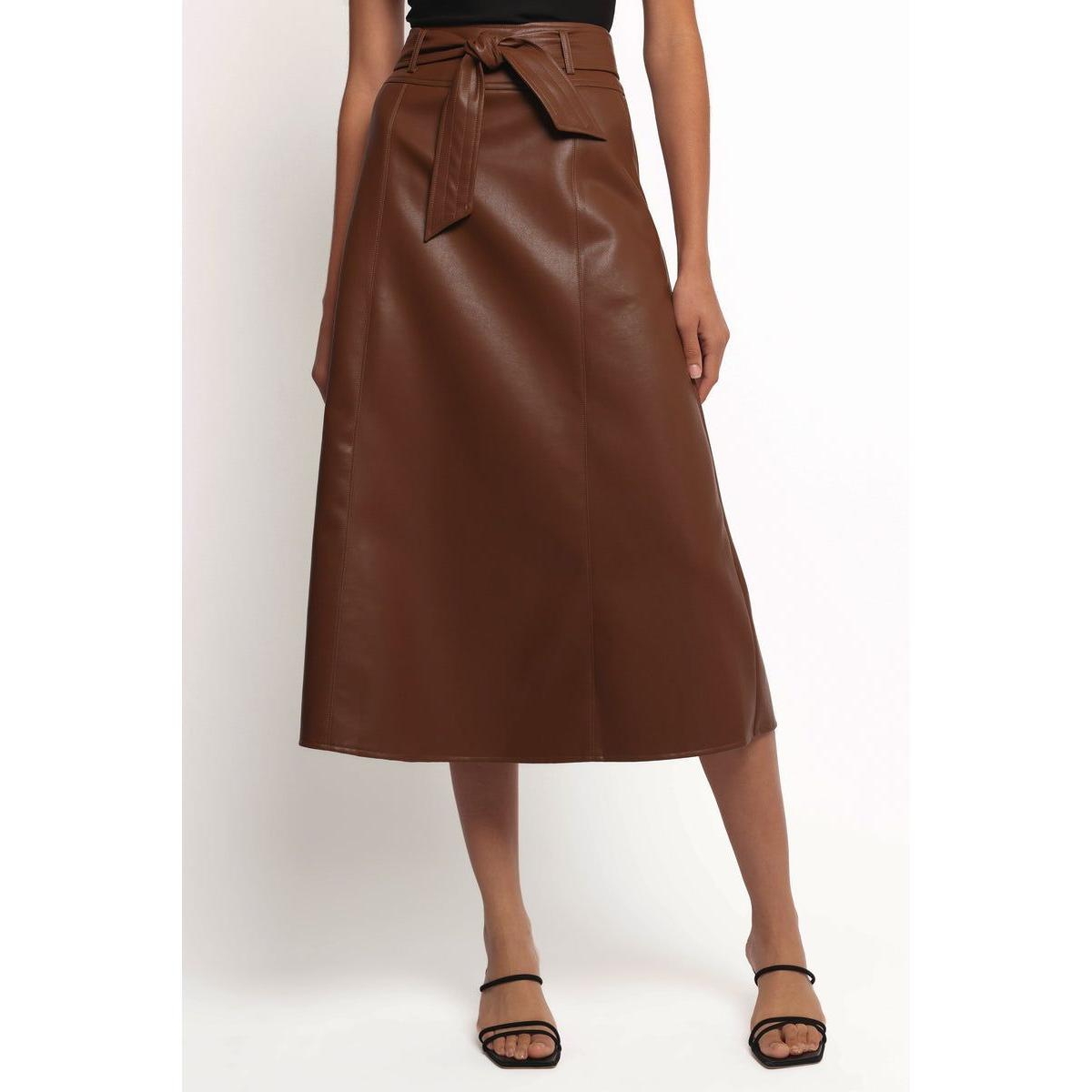 Click here for Petal and Pup Womens Adaline Faux Leather Midi Ski... prices