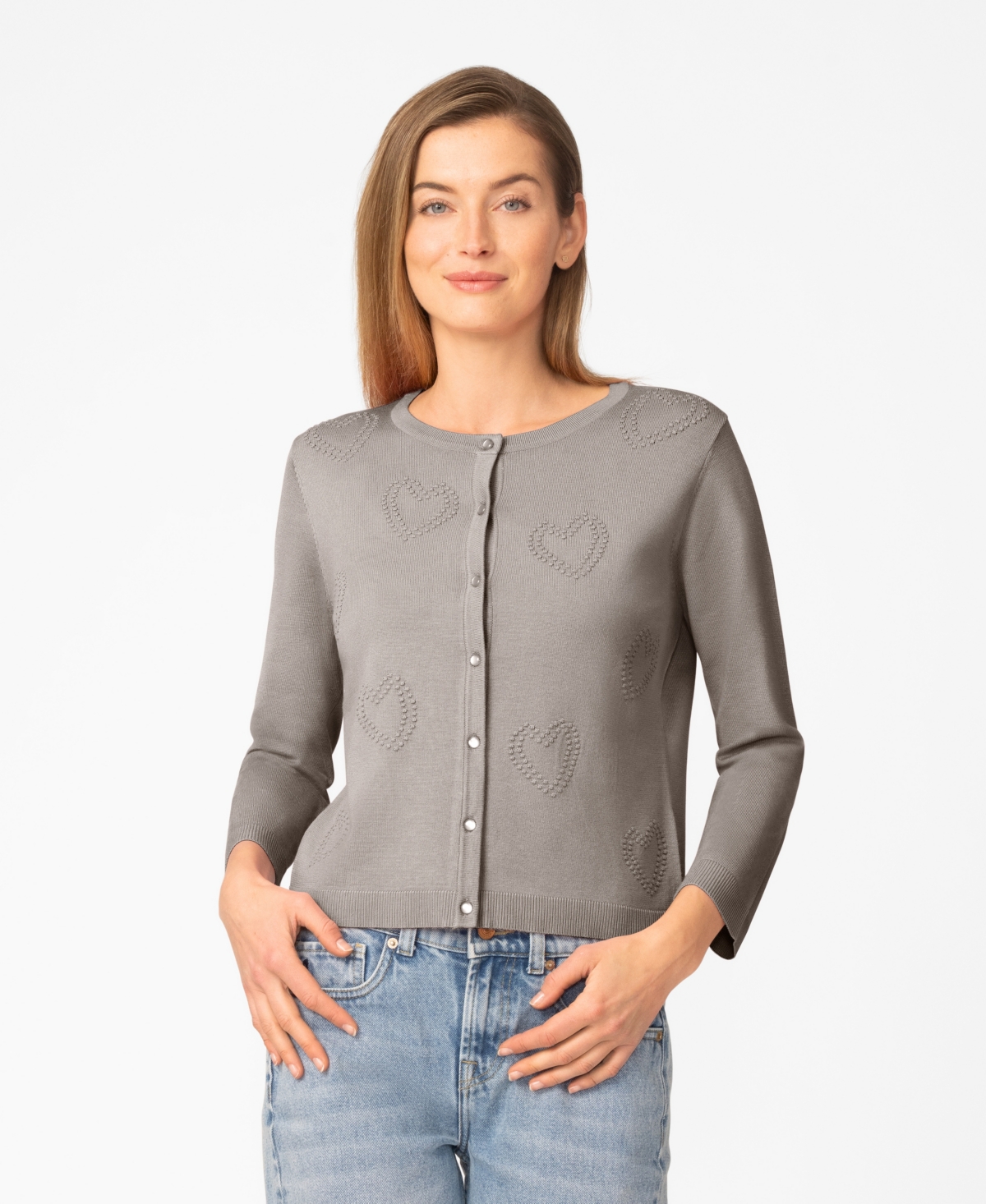 Click here for Melissa Paige Womens Heart Stitch Button Cardigan... prices