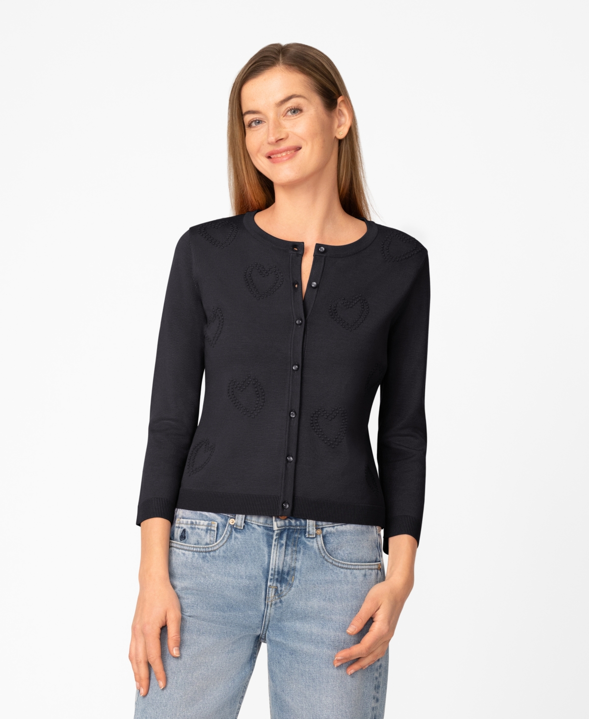 Click here for Melissa Paige Womens Heart Stitch Button Cardigan... prices